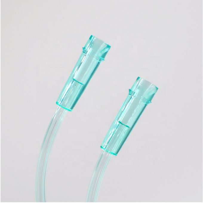 PVC Green Nasal Oxygen Cannula 2M EO Gas Sterilized Soft Oxygen Tubing